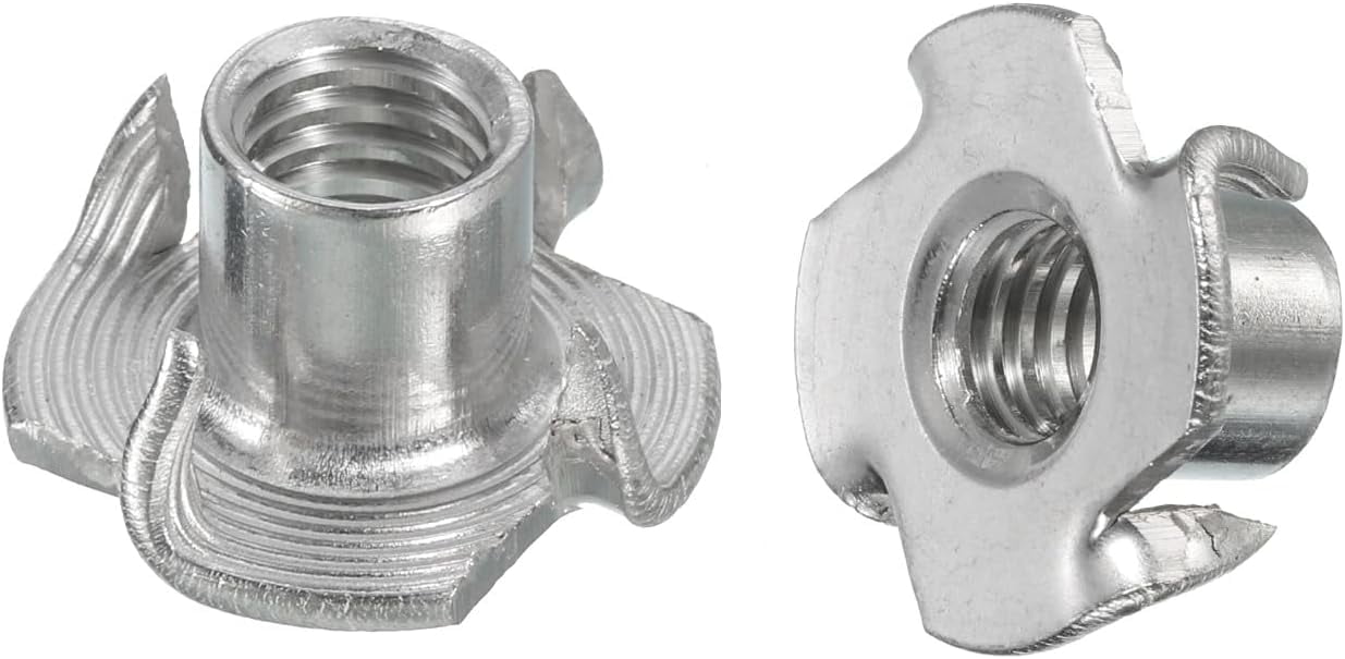 uxcell 3/8"-16 T-nut 25pcs 304 Stainless Steel 4 Pronged Tee Nuts for ...