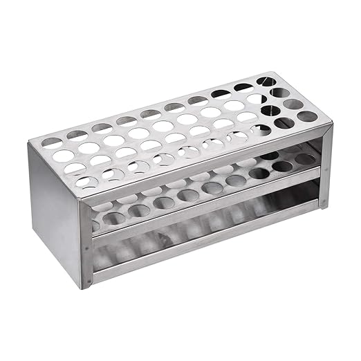 uxcell 304 Stainless Steel Test Tube Holder Lab Stand Rack 40 Hole 3 ...