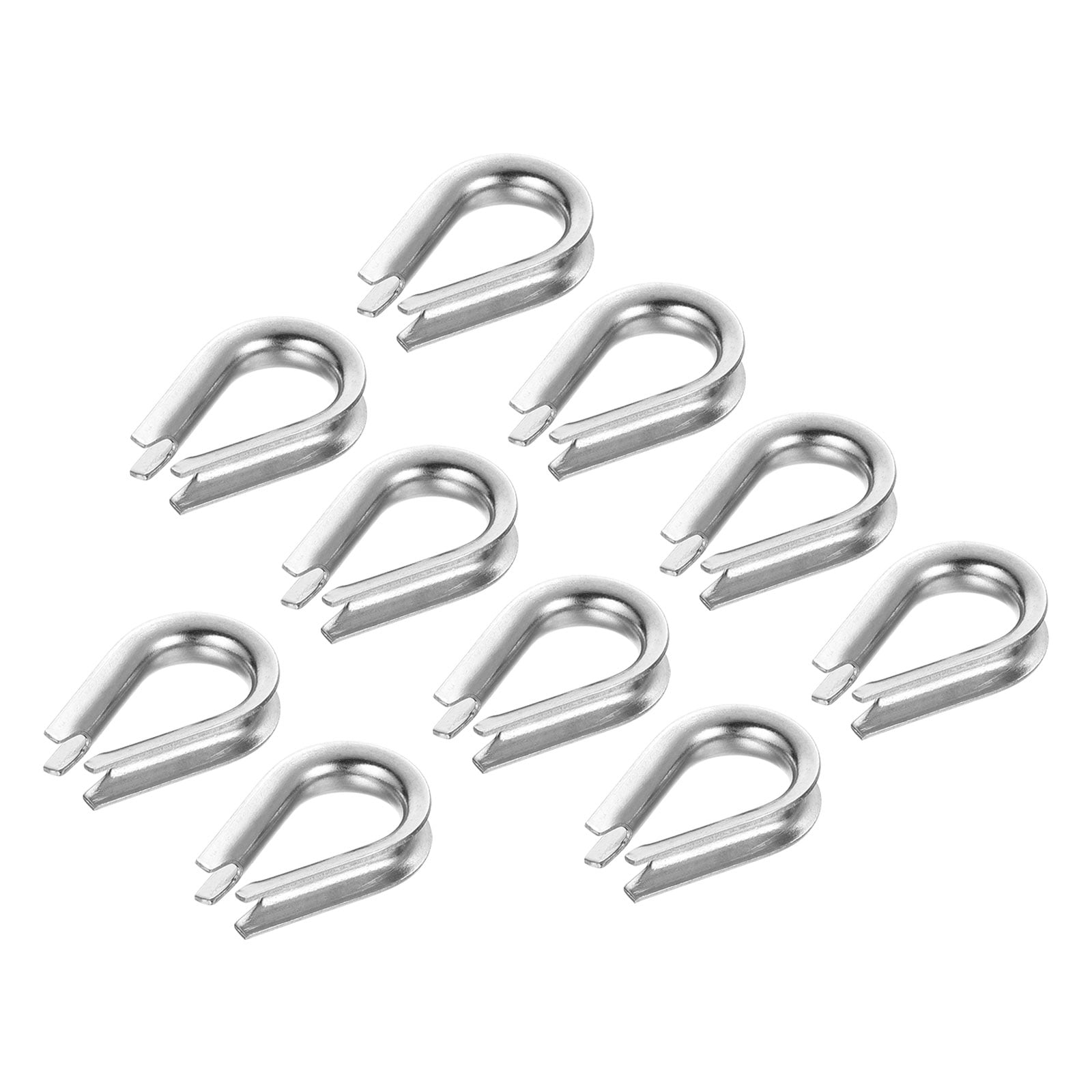 uxcell 3mm 1/8 Inch Wire Rope Thimble 10Pcs Cable Thimbles 304 ...