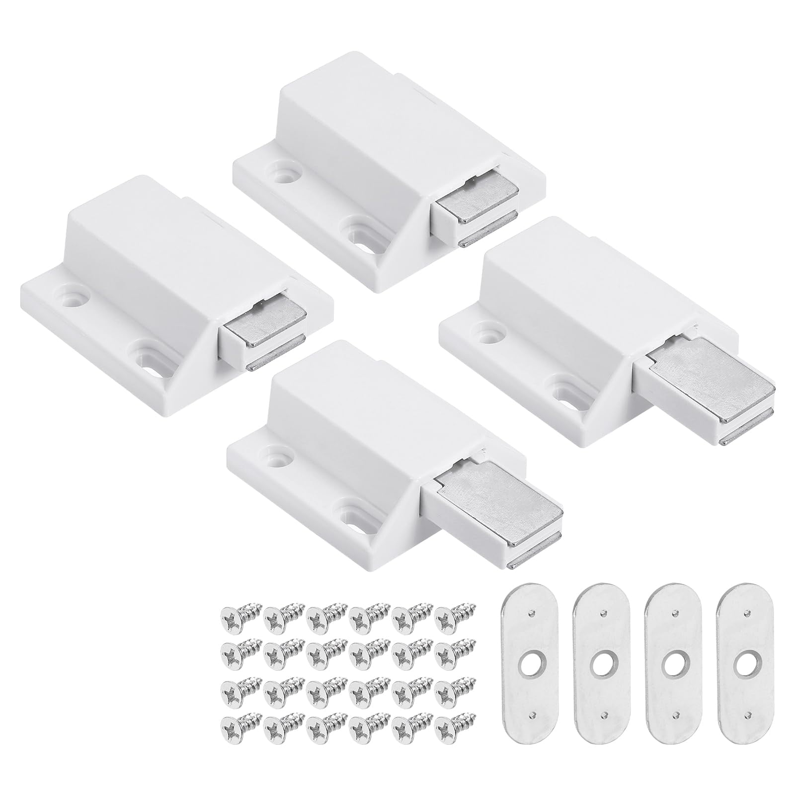 uxcell 4 Pcs Magnetic Push Latches for Cabinet Door, 1.5x1.26 Inch Push ...