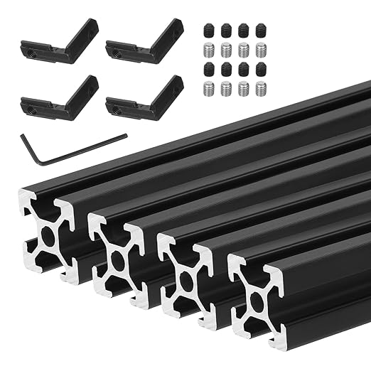 uxcell 4 Pcs T Slot 2020 Aluminum Extrusion Profile European Standard ...