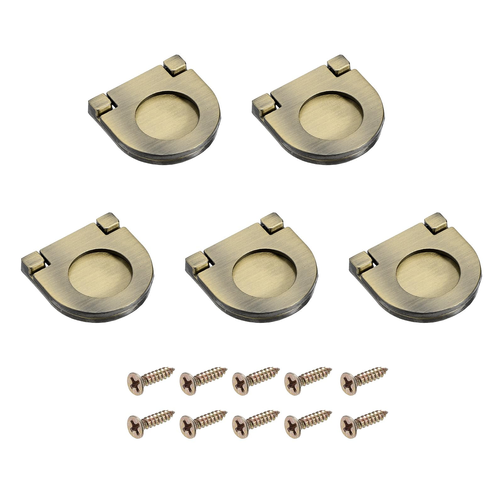 uxcell 5Pcs Flush Pull Handle, 1.38 Inch Hidden Recessed Furniture Grip ...