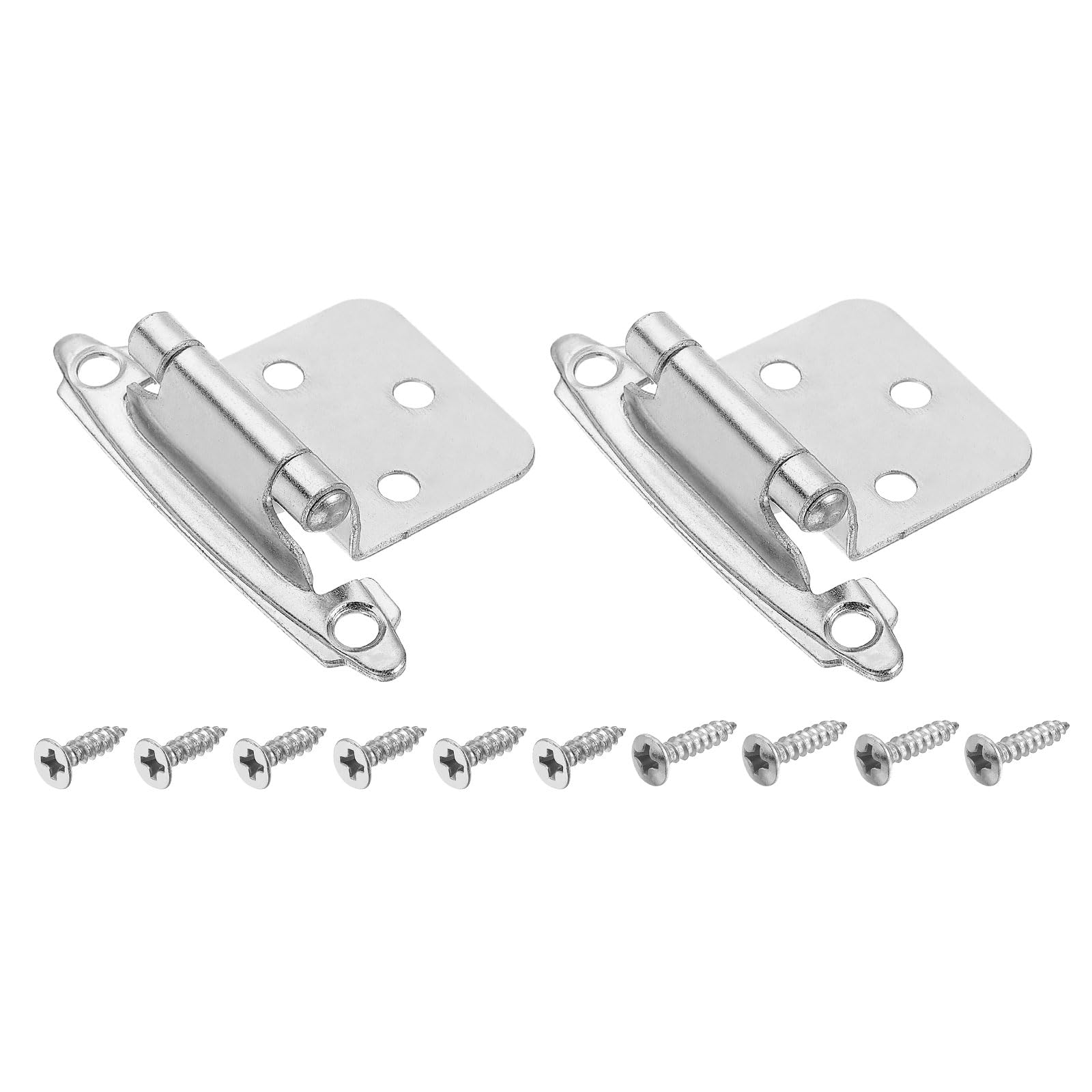 uxcell Cabinet Kitchen Inset Hinges, 2Pcs 1/2" Overlay Semi-Concealed ...