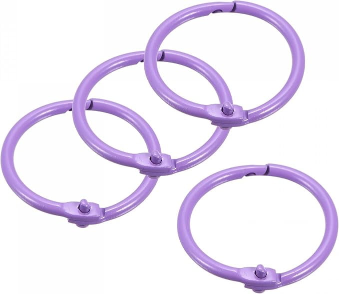 uxcell Loose-Leaf Binder Rings, 30mm/ 1.2 inch Metal Book Ring Key ...