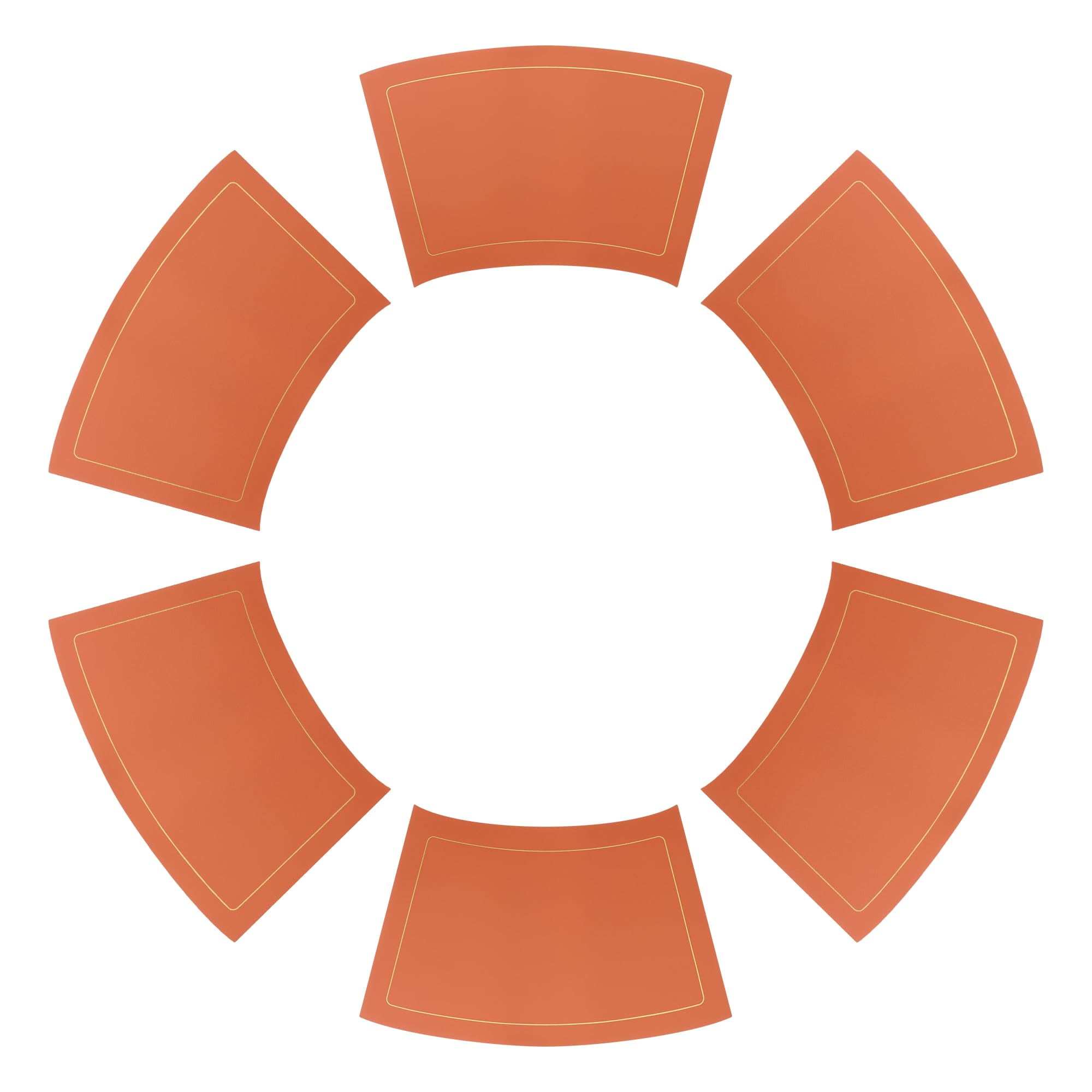 uxcell Round Table Placemats, Set of 6 Wedge Faux Leather Placemats ...