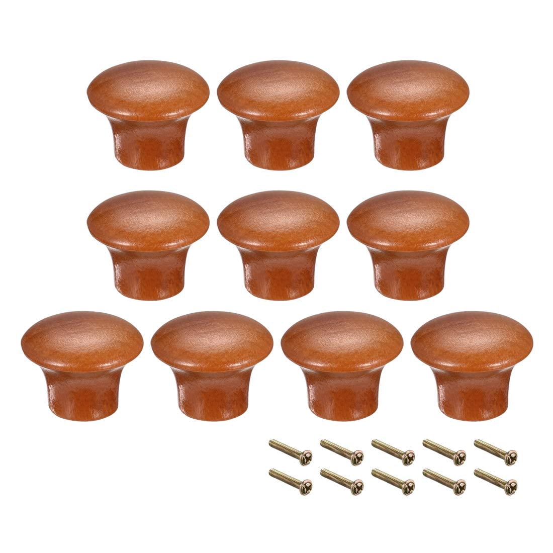 uxcell Round Wood Knobs,10Pcs 23mm Dia Cabinet Furniture Kitchen Pulls ...