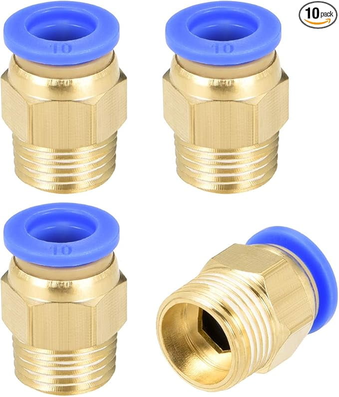 uxcell Straight Pneumatic Push to Quick Connect Fittings G3/8 Male x 10mm Tube OD 10pcs ...
