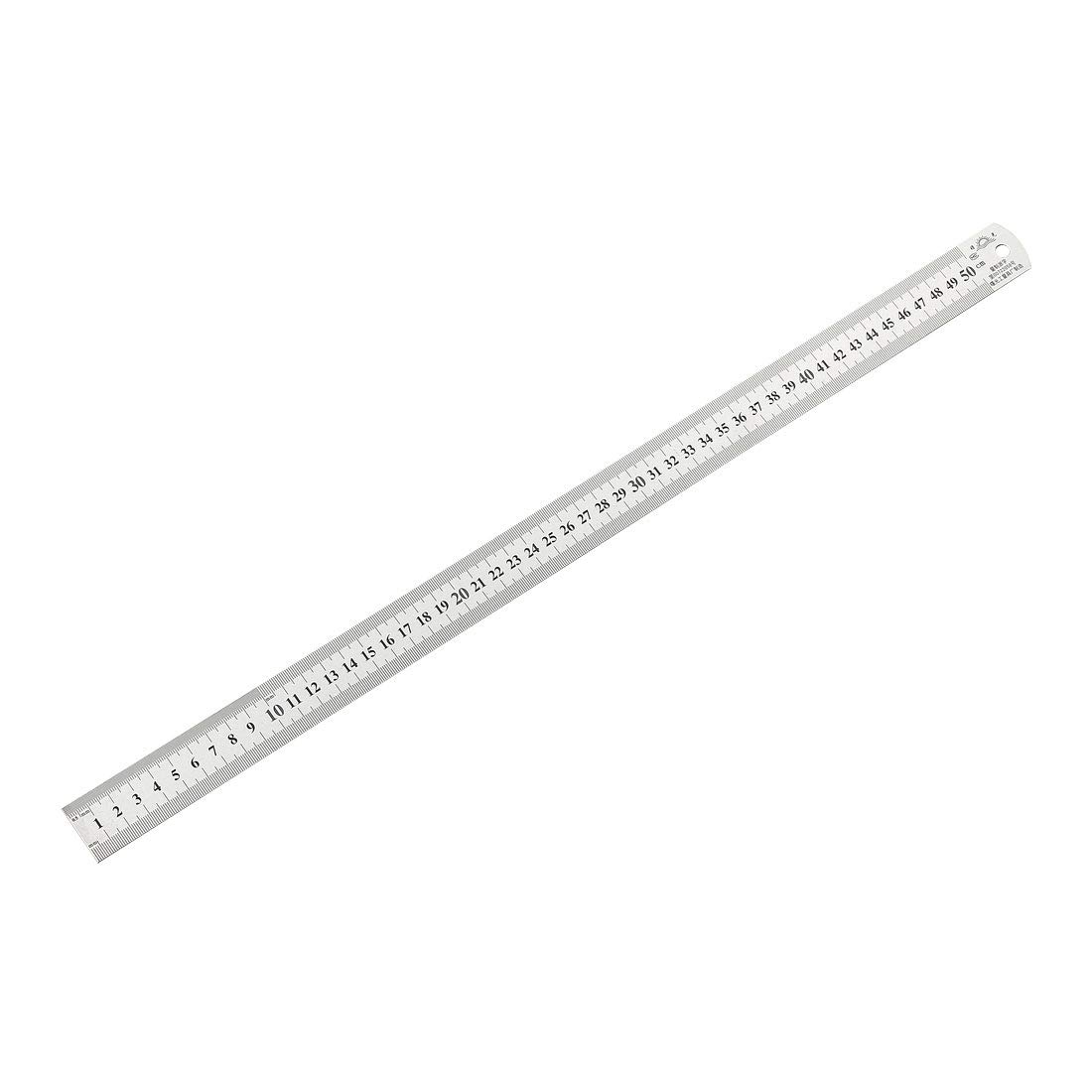 uxcell Straight Ruler 500mm 20 Inch Metric Stainless Steel Metal Slide ...