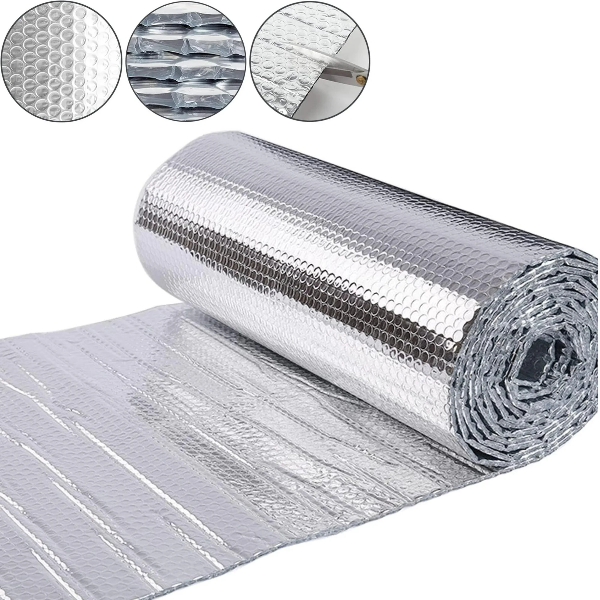 IAJXWI Double Bubble Reflective Foil Insulation, 24in x 33ft Reflective ...