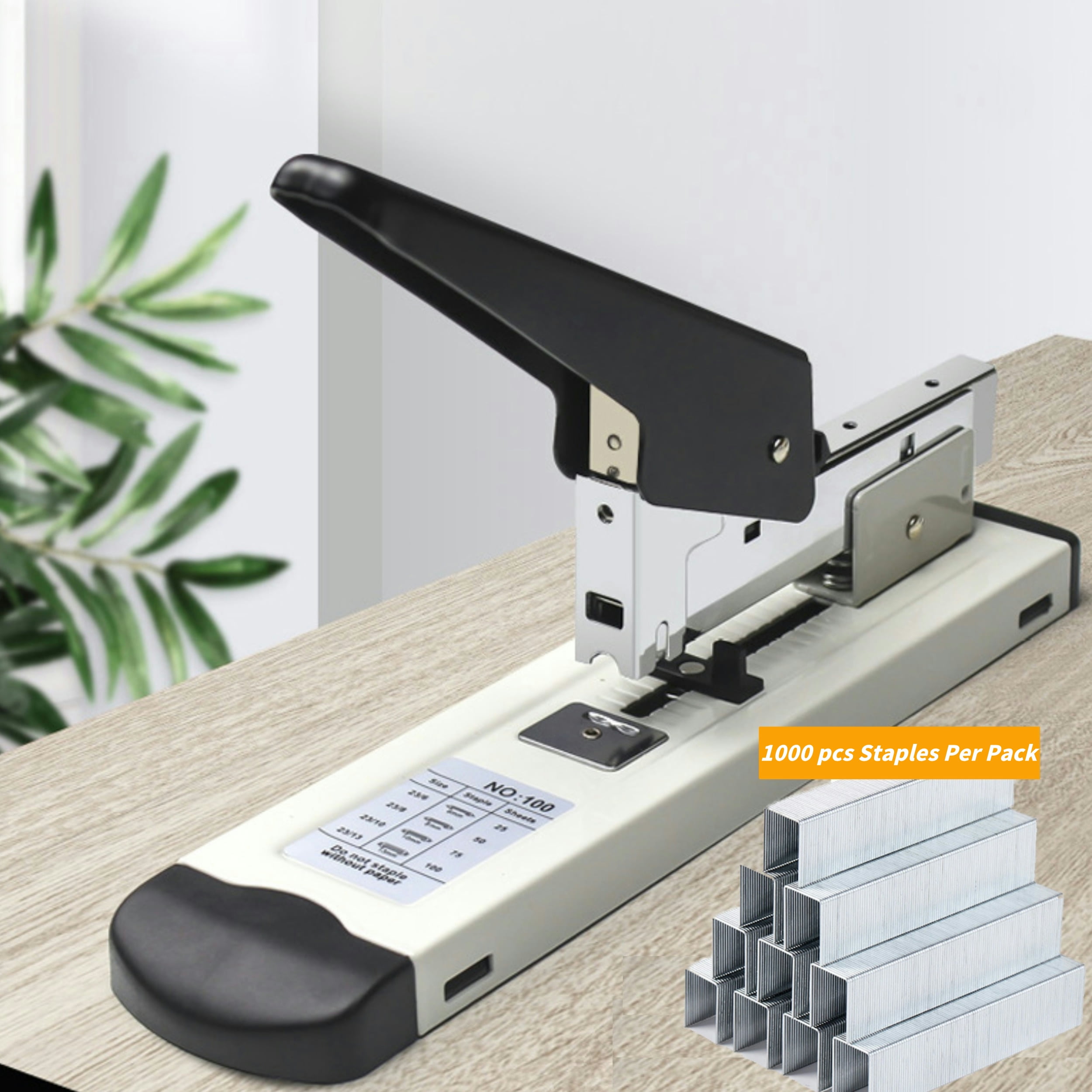IAJXWI Heavy-Duty Office Stapler, 100-Sheet Paper Capacity, Comes with ...