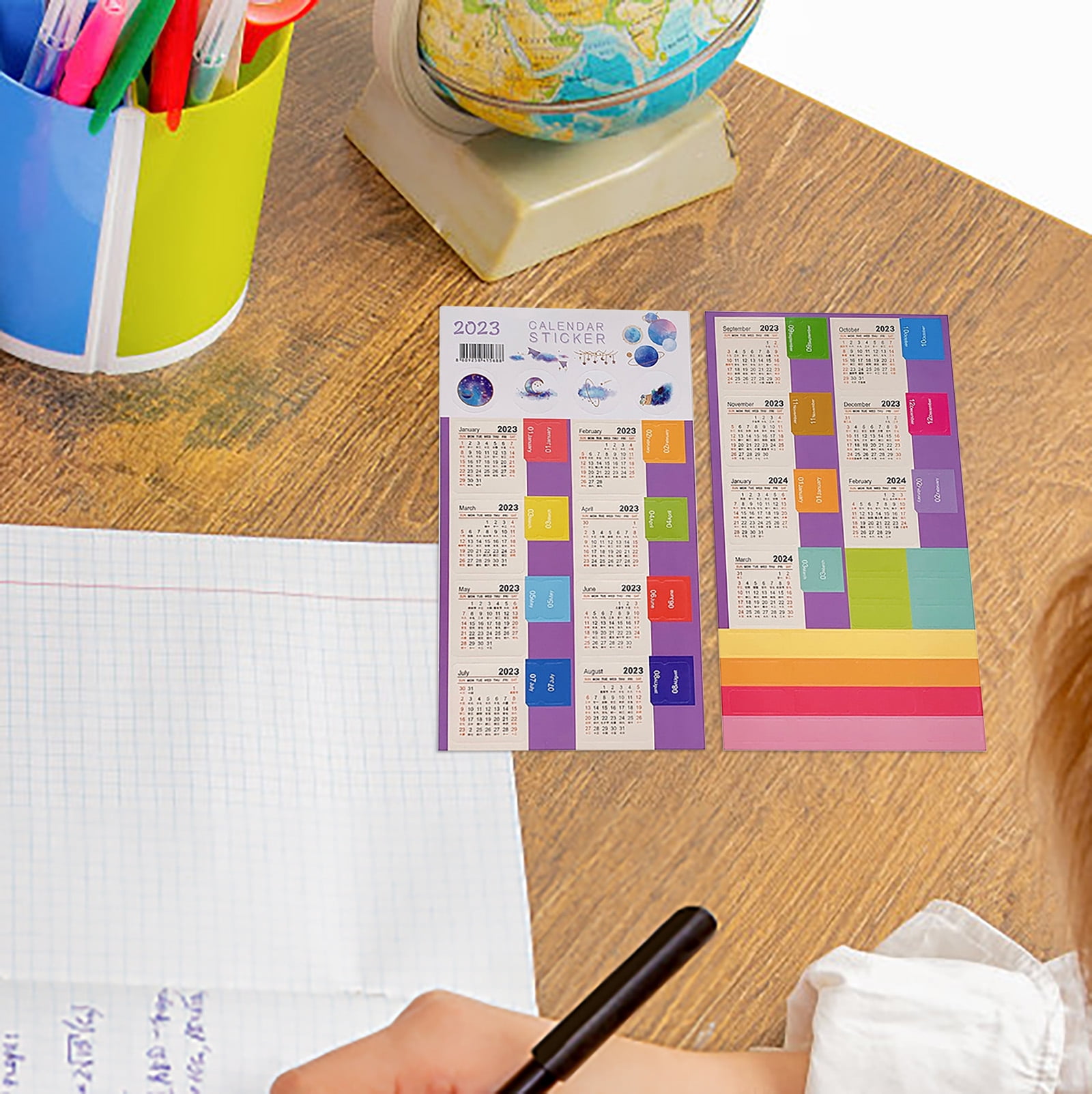 uytogofe 10 Packs Of 2023 To 2024 Year Calendar Index Stickers Diary ...