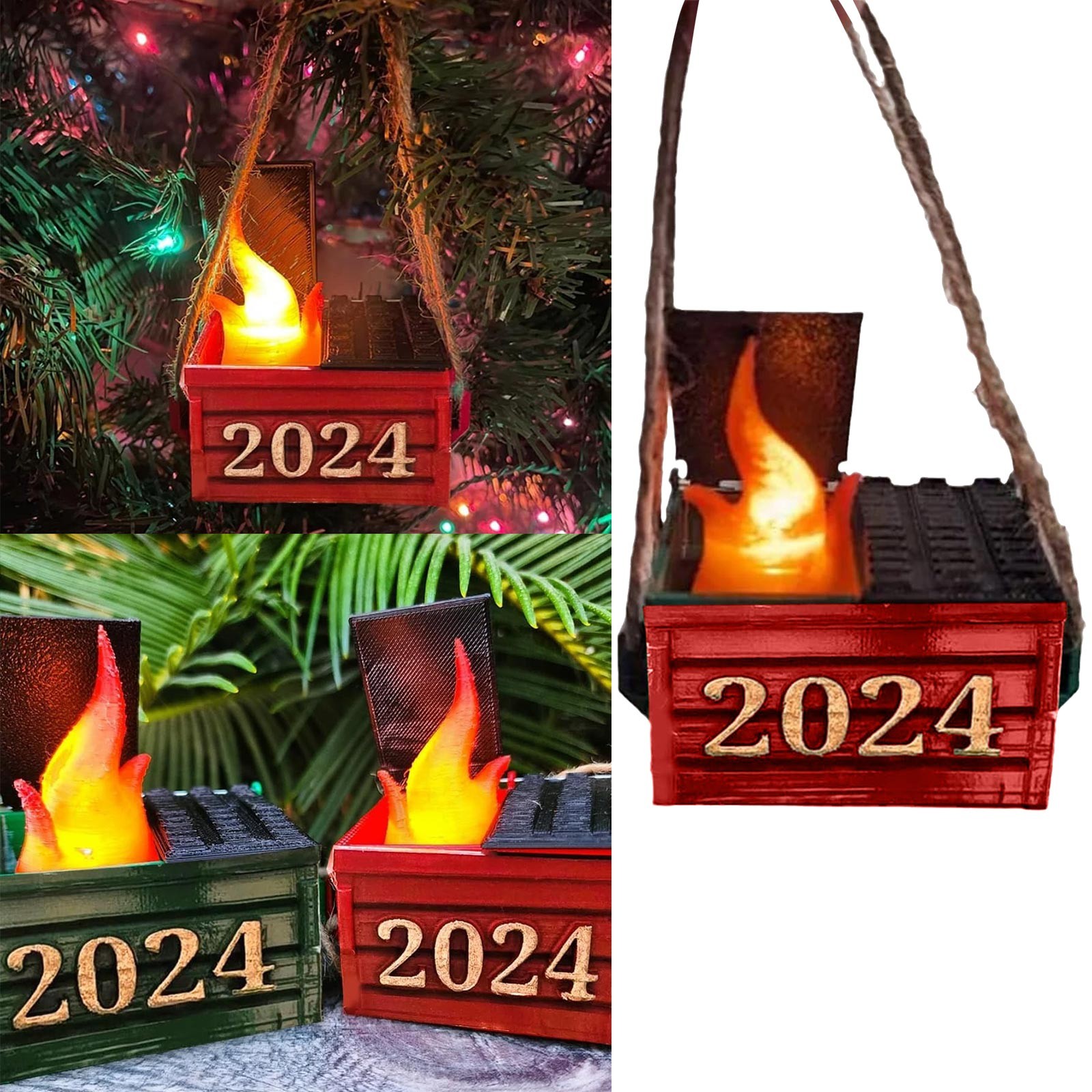 uytogofe 2024 Dumpster On Fire Ornament. Some Humor To Your Holiday ...