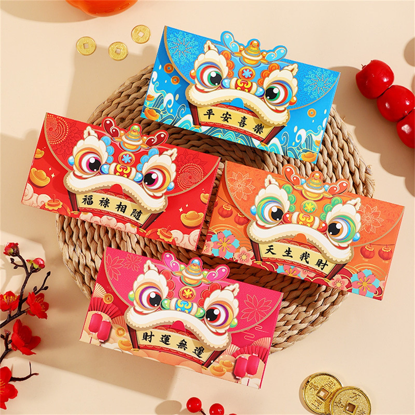 uytogofe 4 Pack Chinese New Year Red Envelope 2024 Dragon 3 For Dragon ...