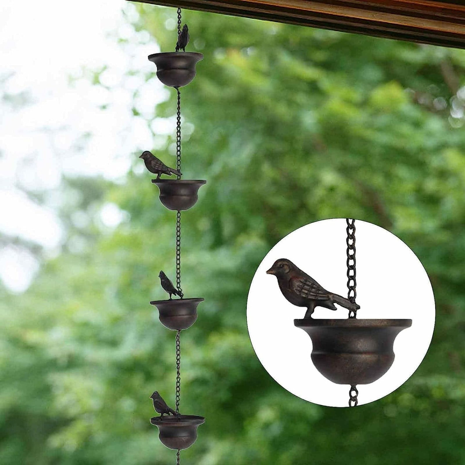 uytogofe 8FT Rain Chain Hummingbird Rain Chains For Gutters Replacement ...