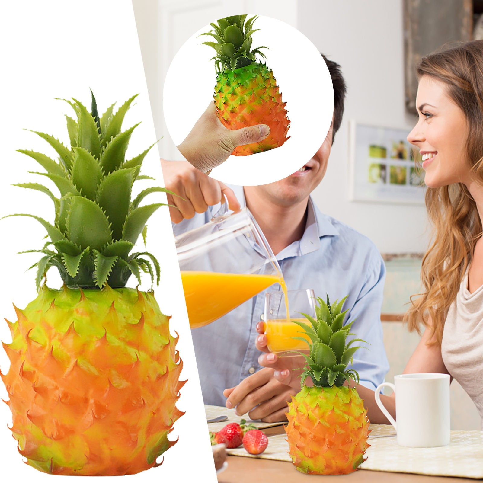 uytogofe Artificial Pineapple Realistic Artificial Fruit Fake Pineapple ...