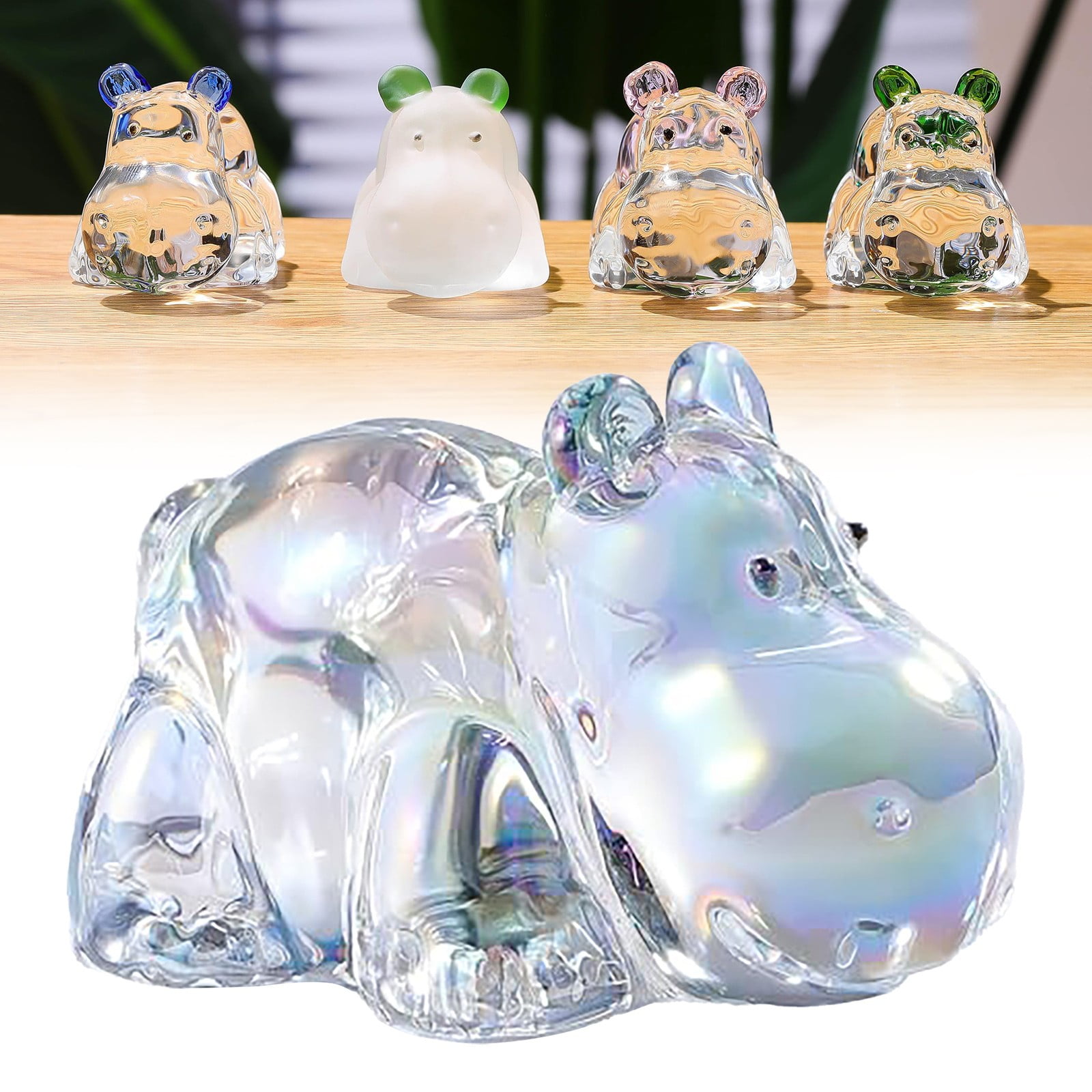 uytogofe Champagne Hippo Figurine Unique Indoor Decor Creative Gift For ...