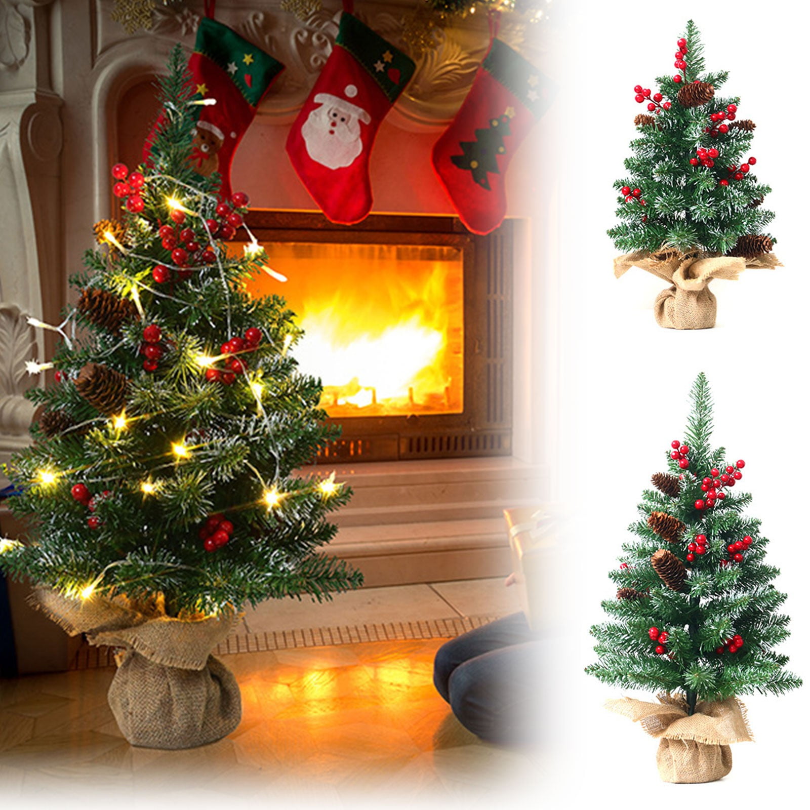 uytogofe Mini Christmas Tree Desktop Simulation Plant Ornament ...
