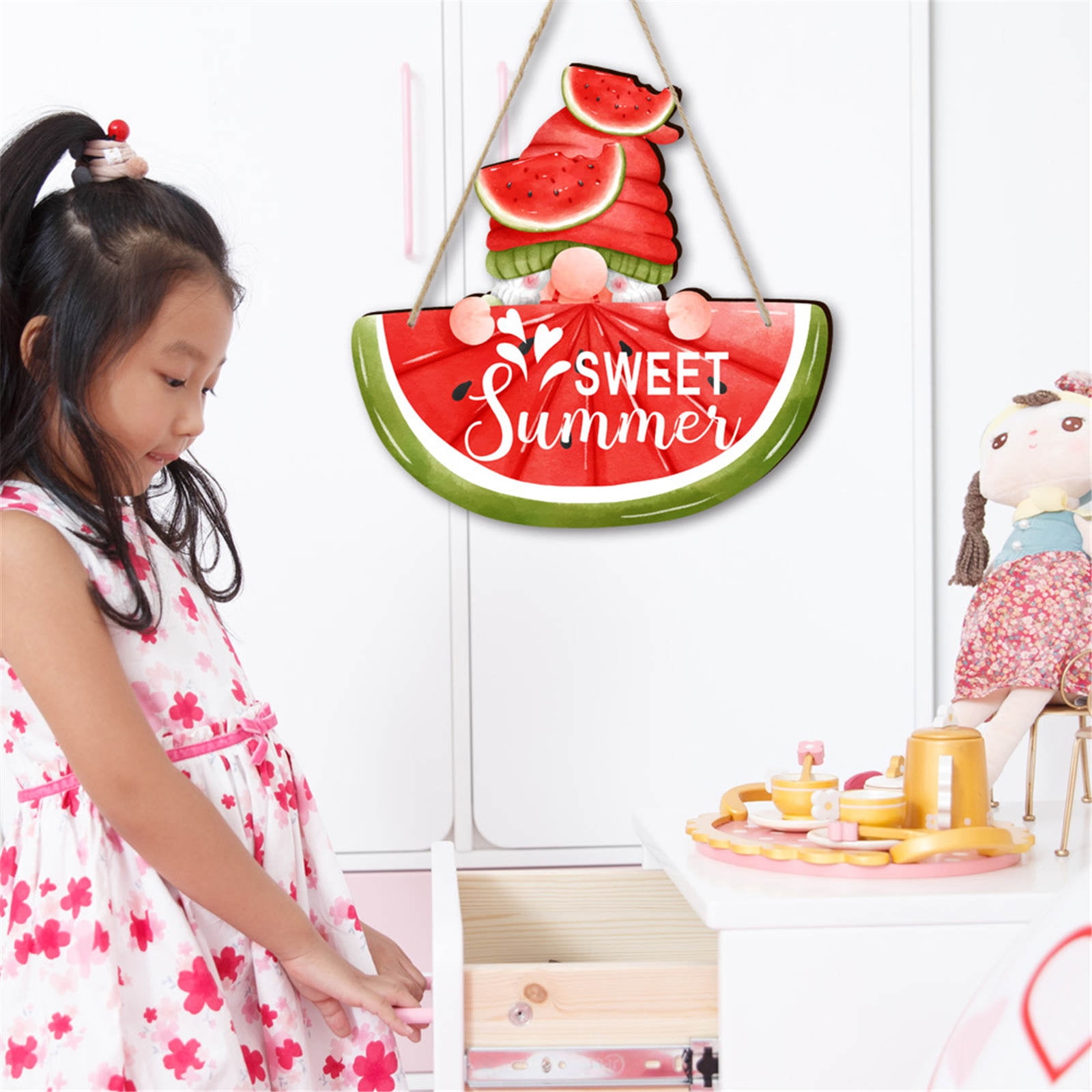 uytogofe Summer Door Wooden Welcome Door Hanger Welcome Listing Summer ...