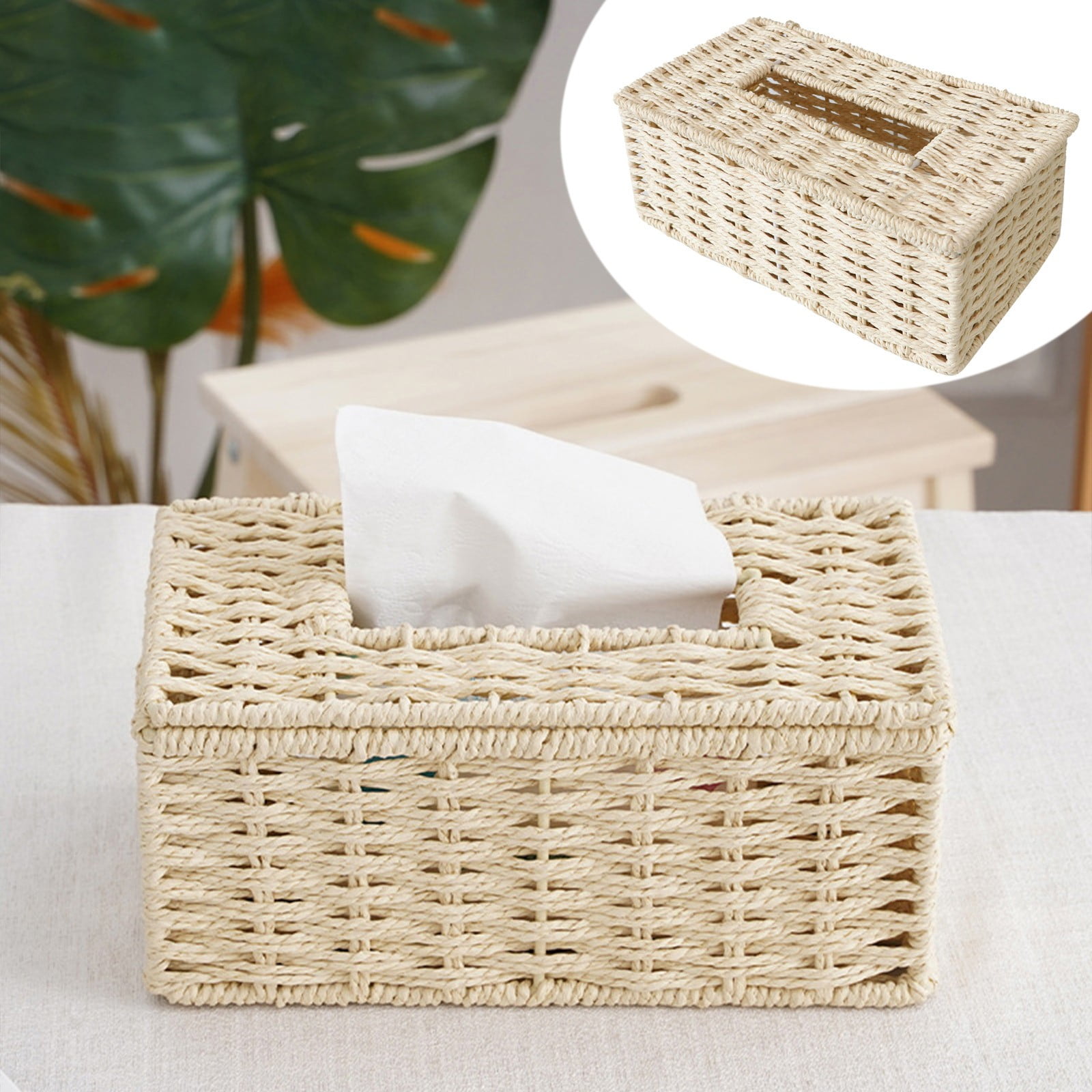 uytogofe Tissue Box Rectangular Tissue Box Rattan Tissue Box Holder ...
