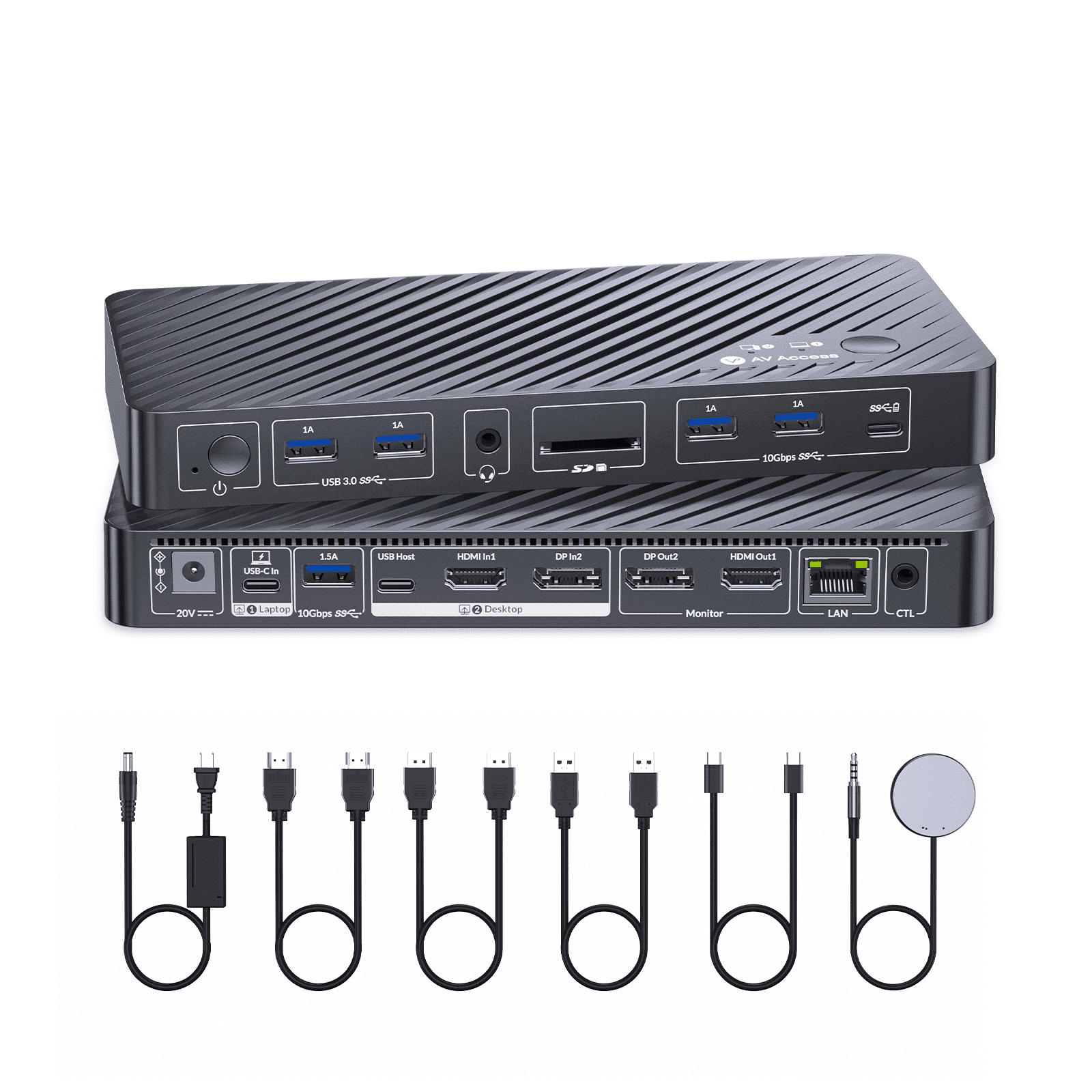 AV Access 8K KVM Switch 2 Monitors 2 Computers for Laptop & Desktop ...