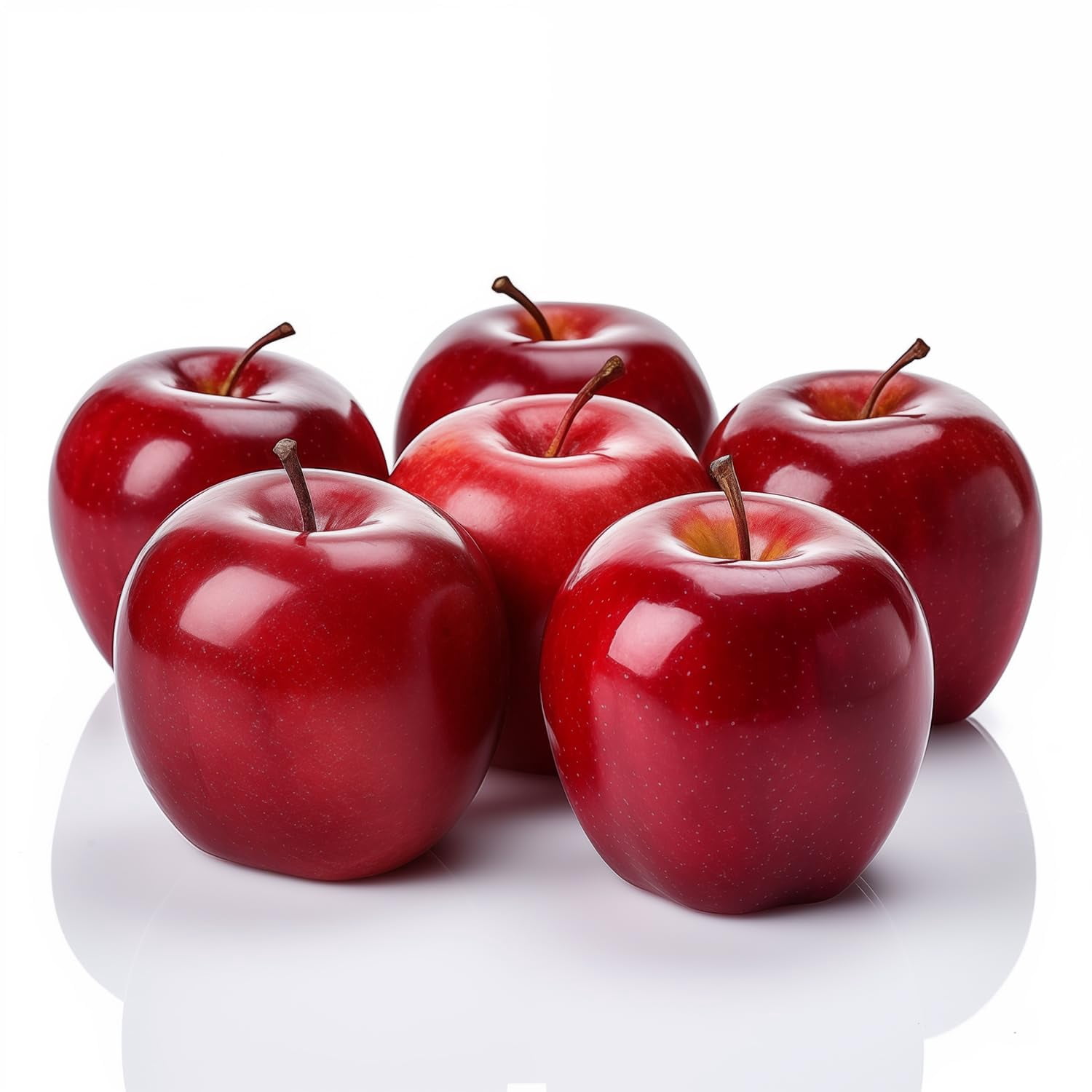 v2croft 6 Pcs Artificial Apples, Realistic Foam Red Delicious Apples ...