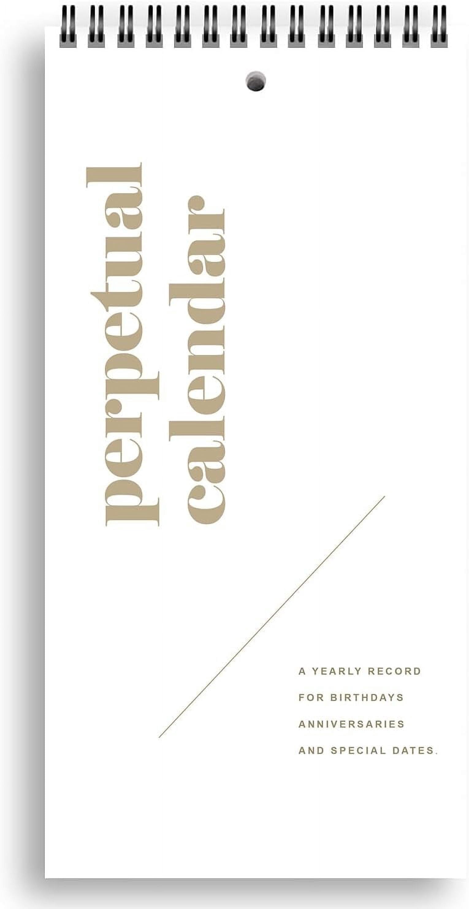 v2croft Perpetual Calendar, 5" x 10" Minimalist Special Event Reminder ...