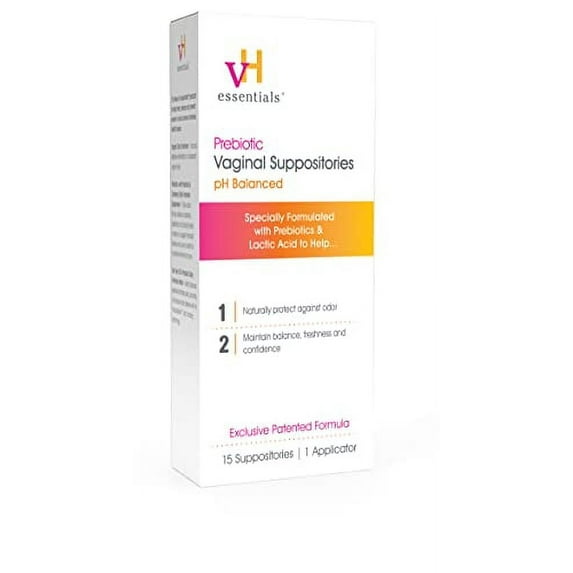 vH essentials Prebiotic PH Balanced Vaginal SuppositoriesBox, Original ...