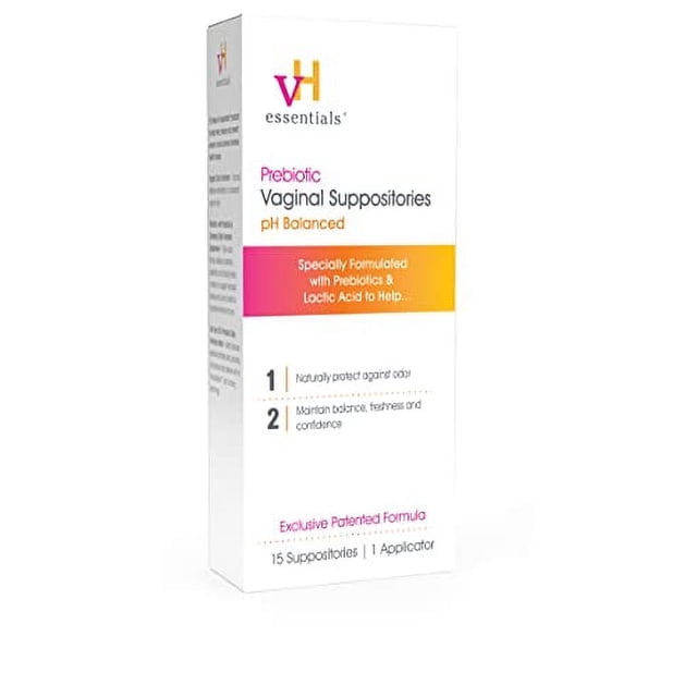 vH essentials Prebiotic PH Balanced Vaginal SuppositoriesBox, Original ...