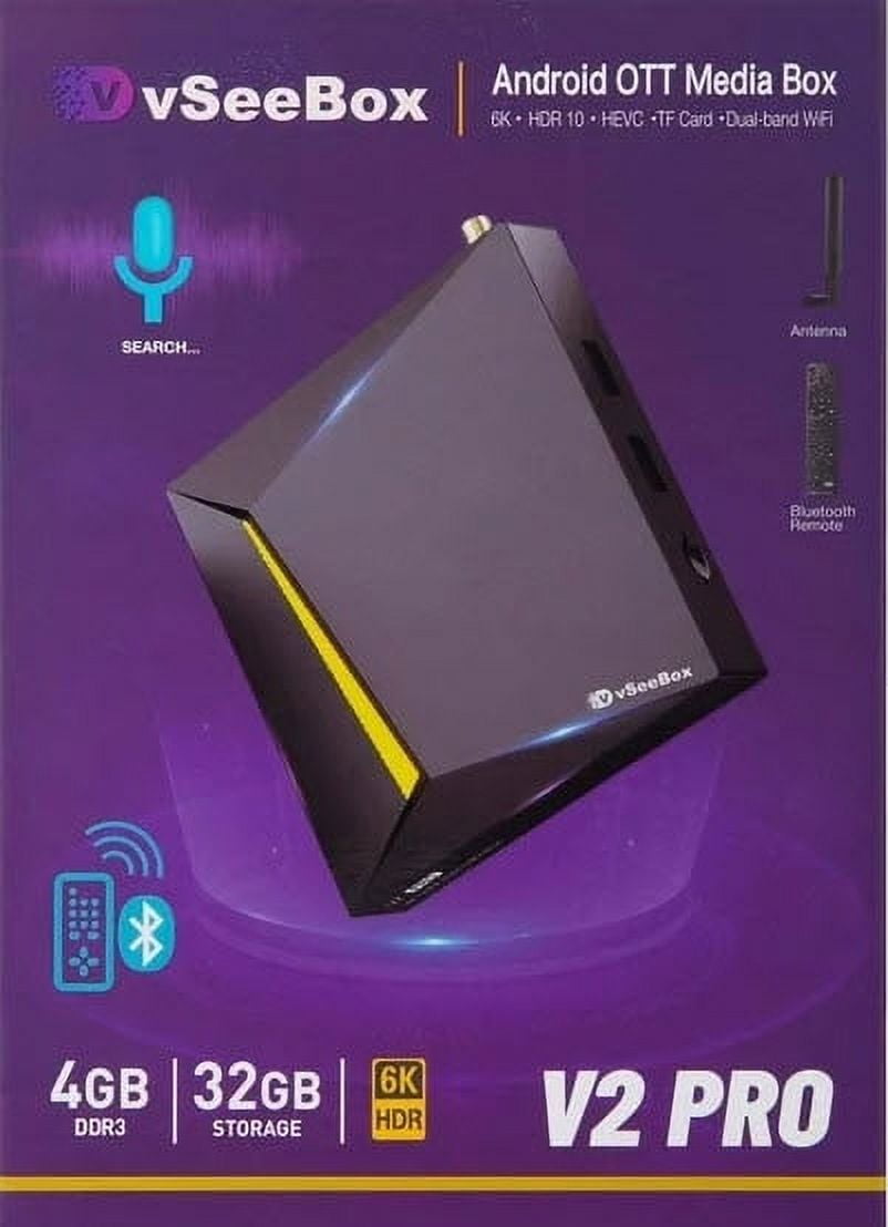 vSeeBox V2 Pro 4K 4GB RAM 32GB ROM with Bluetooth Voice Remote ...