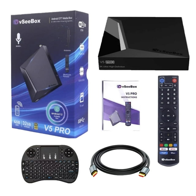 vSeeBox V5 Pro 4GB + 32GB 6K Ultra HD Streaming Device - Free Accessory ...