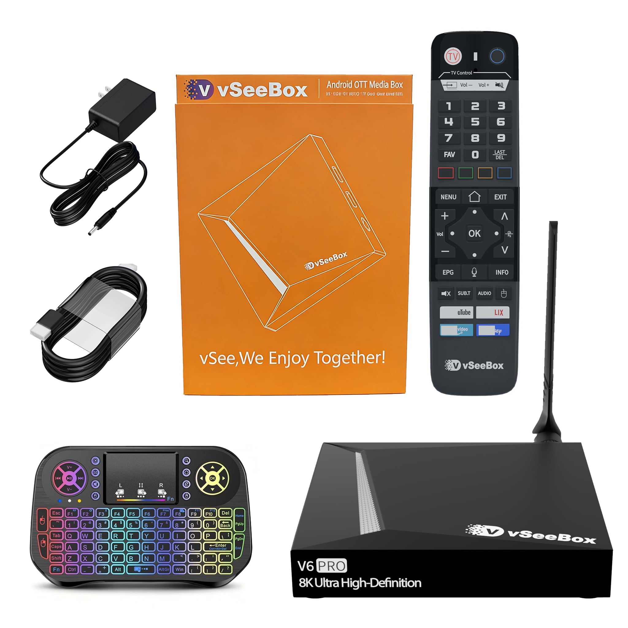 vSeeBox V6 Pro Android 14 TV Box 8K HDR 4GB RAM 32GB Storage with WiFi ...