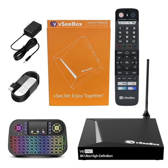 vSeeBox V6 Pro Android 14 TV Box 8K HDR 4GB RAM 32GB Storage with WiFi ...