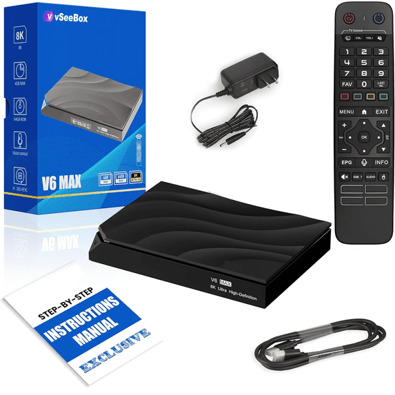 vSeebox 2026 V6 Max New Version Android 14 TV box with Voice Remote ...