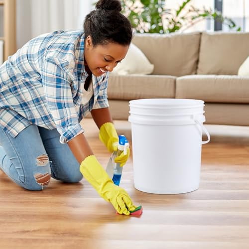 vababa 7 Gallon Plastic Food Storage Pail with Handle, 4 Pcs Utility ...