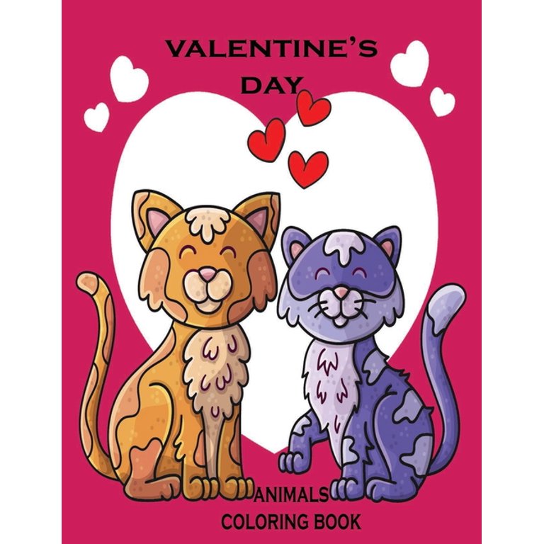 valentine's day animal coloring pages