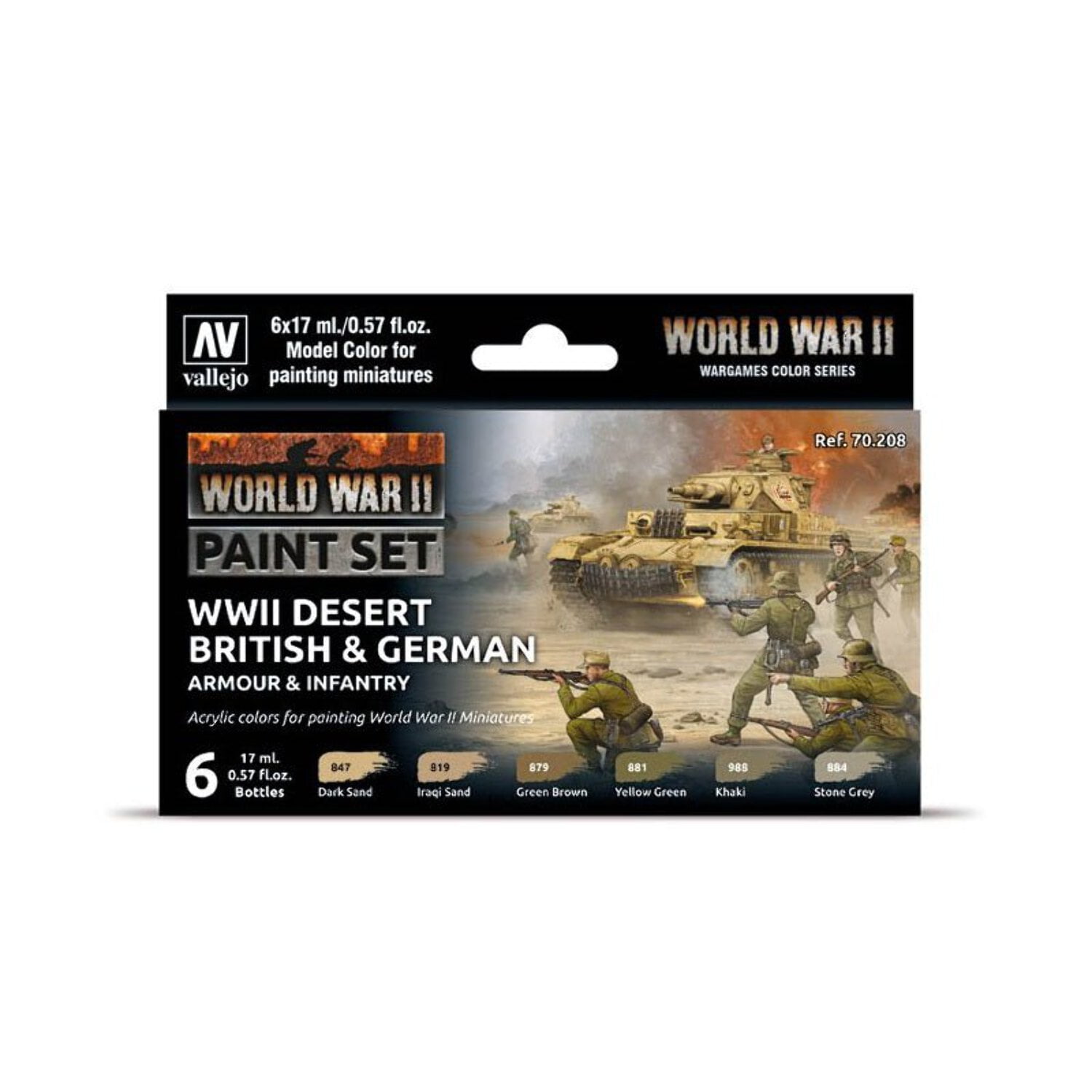Model Color: WWII Paint Set - Desert British & German Armour & Infantry ...