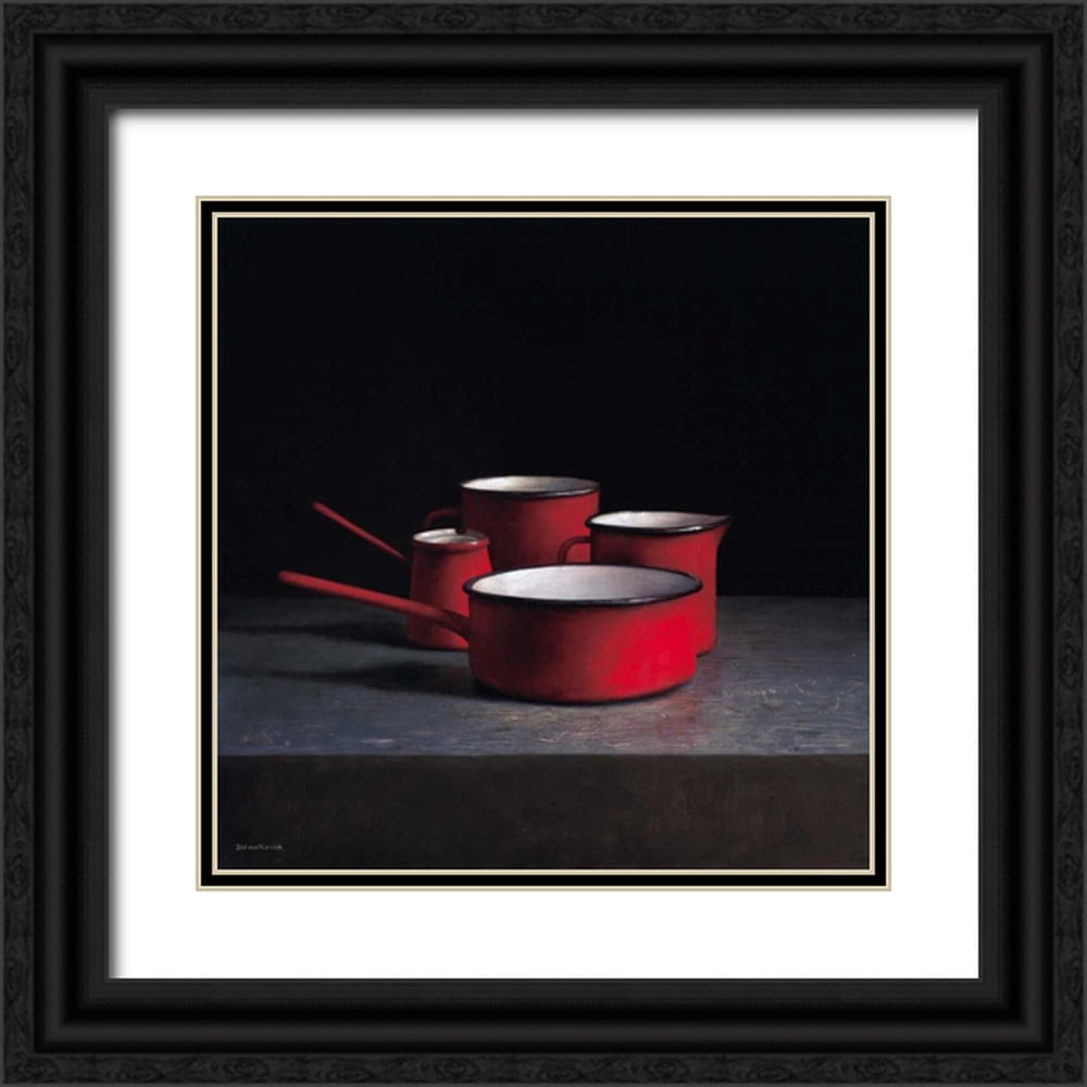 van Riswick, Jos 20x20 Black Ornate Wood Framed with Double Matting ...