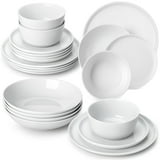 vancasso 16 Pcs Dinnerware Set, Ceramic Plates and Bowls Set for 4 ...