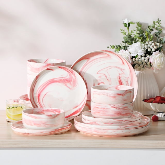 vancasso 18 Pieces Dinnerware Sets, Plates and Bowls Set for 4 ...