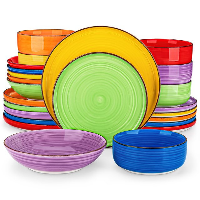 vancasso 24 Pieces Dinnerware Sets, Plates and Bowls Set for 6 ...