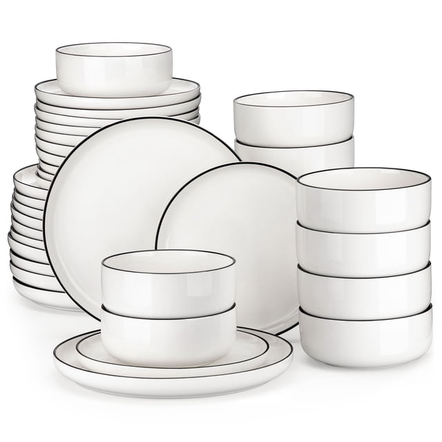 vancasso 36 Pieces Dinnerware Sets, Plates and Bowls Set for 8 ...
