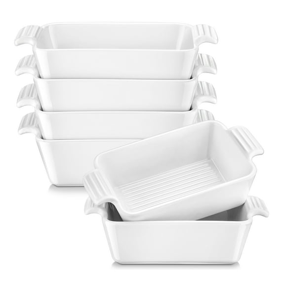 Malacasa Casserole Dishes for Oven, 6 Pack Ceramic Baking Dish Set, Rectangular Baking Pan Set ...