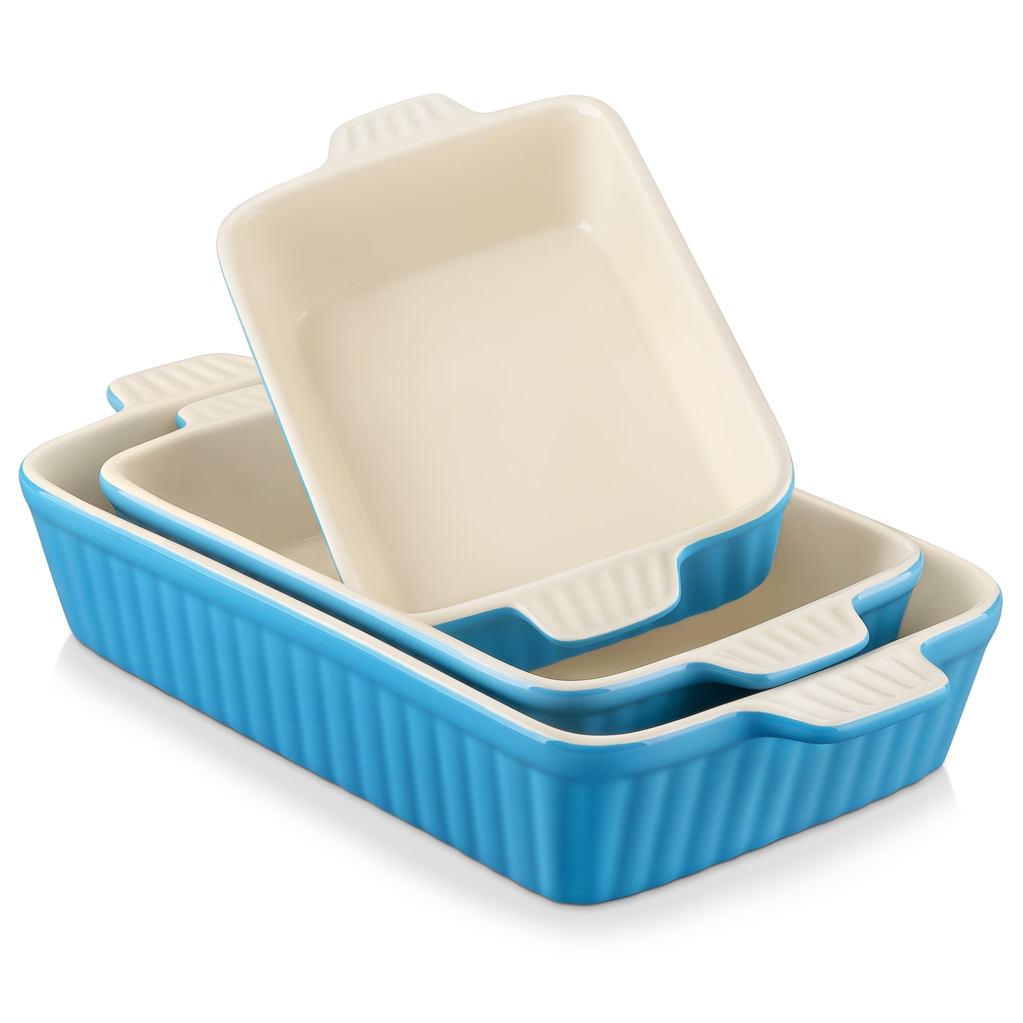 vancasso Baking Dish Set, Ceramic Bakeware Sets of 3, Casserole Dishes ...