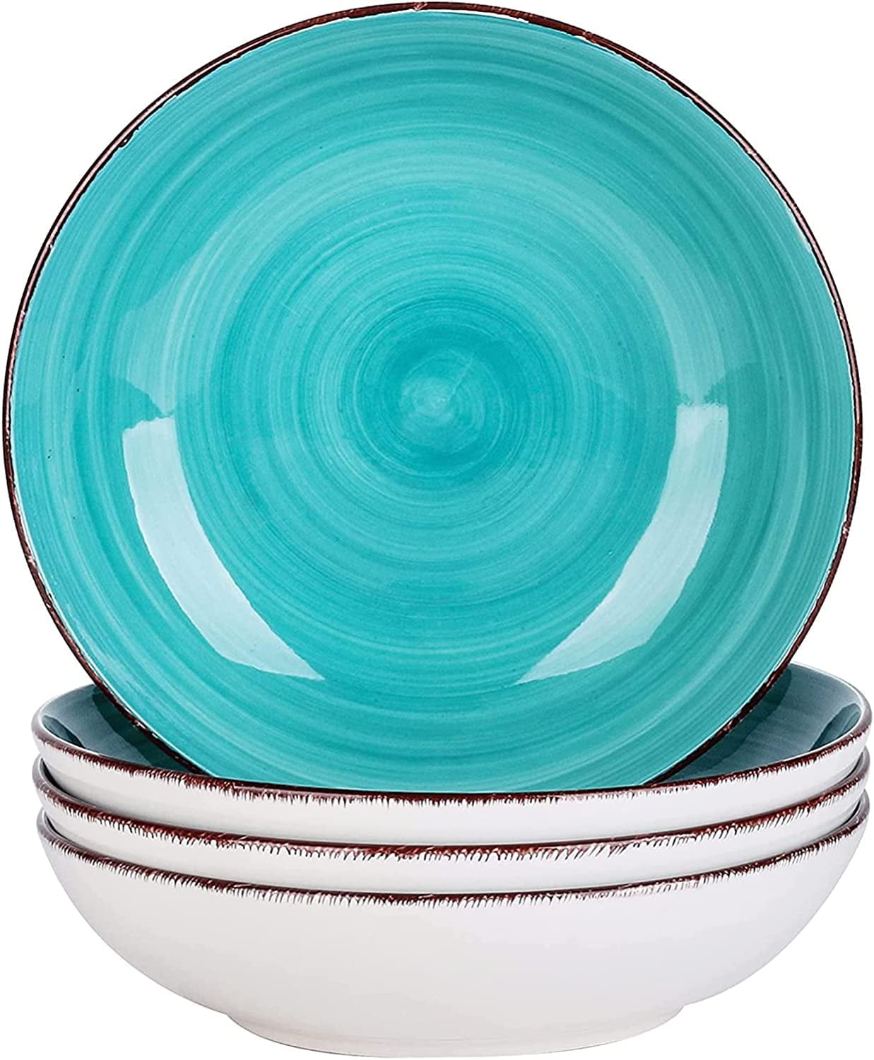 vancasso Bella, 4 Piece Soup Bowl Plate, Stoneware Dish Sets, Green ...