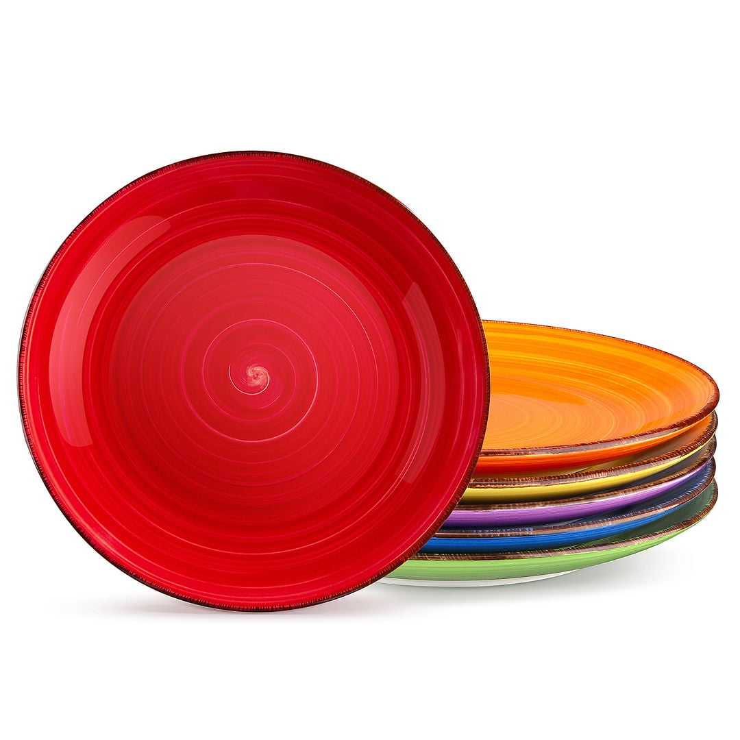 vancasso Bonita, Multicolour Dinner Plate Set, 6 Pieces Stoneware Salad ...