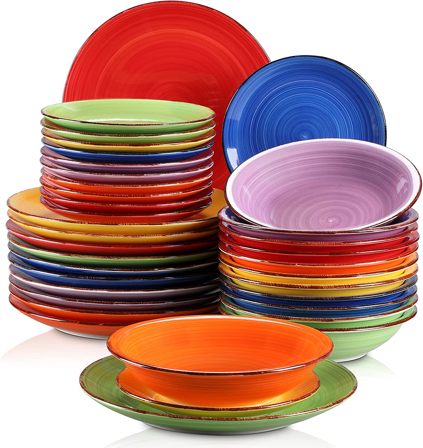 Gibson Home Brist Pastels 12 Piece Melamine Dinnerware Set, Assorted ...