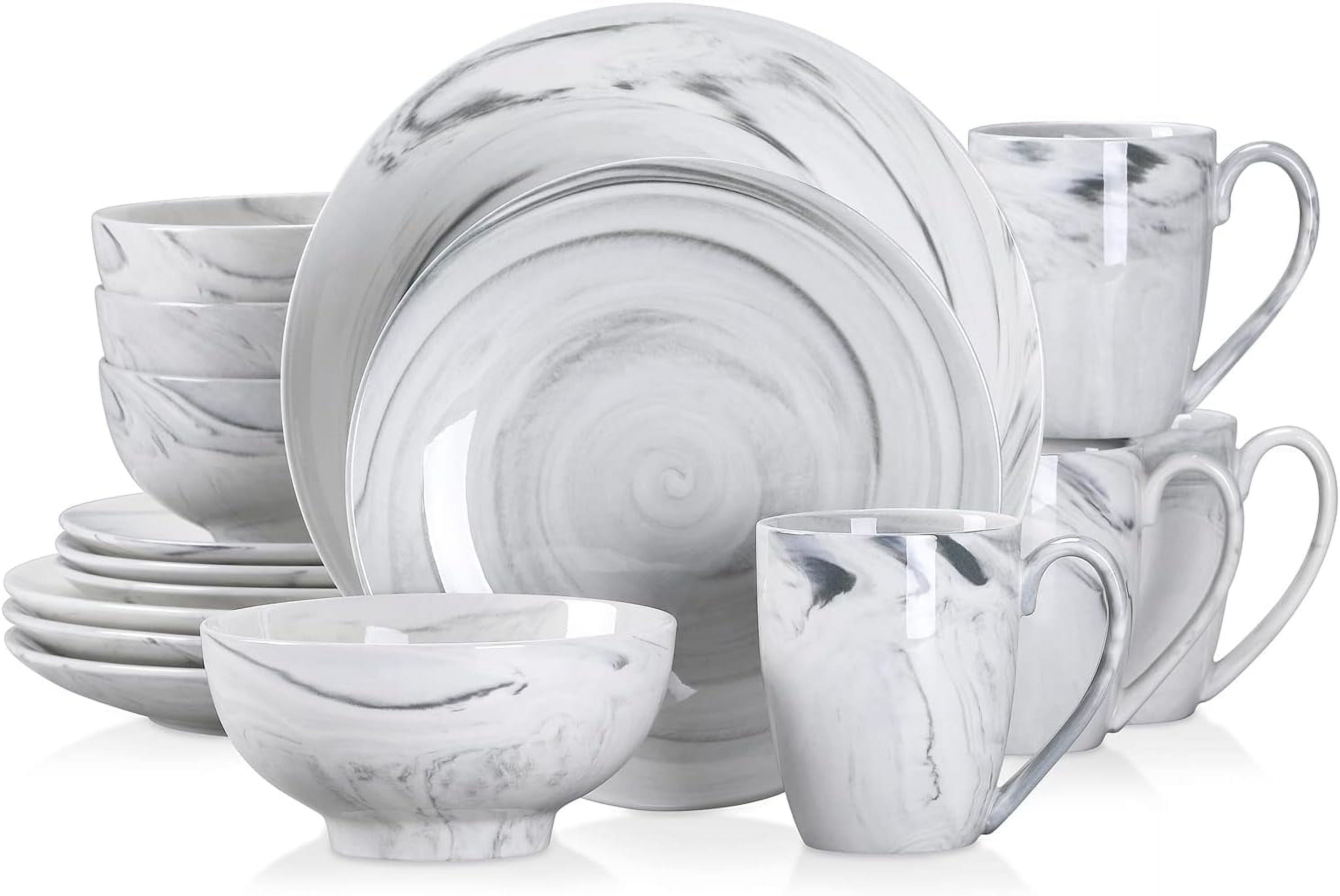 vancasso Clay, Porcelain Ceramic Dinnerware Set of 4, 16 pieces Dinner ...