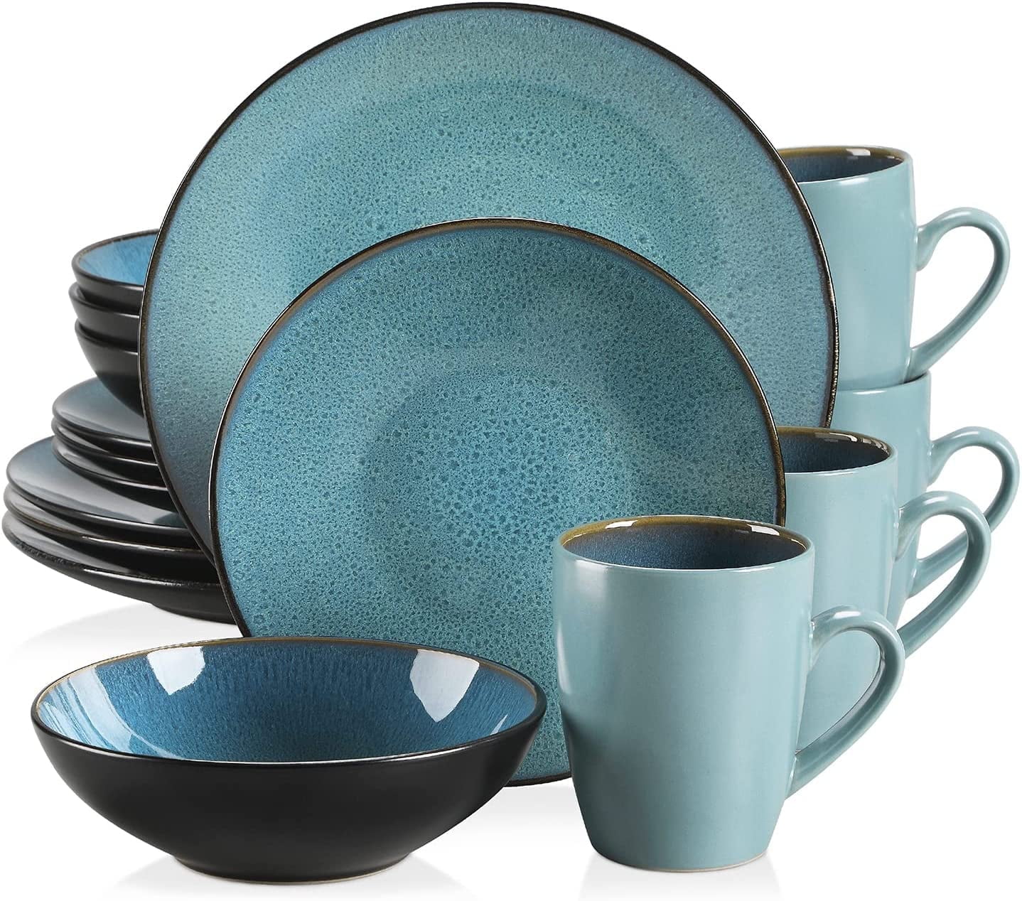 vancasso Dinnerware Set, 16-Piece Stoneware Dinner Plates Service for 4 ...