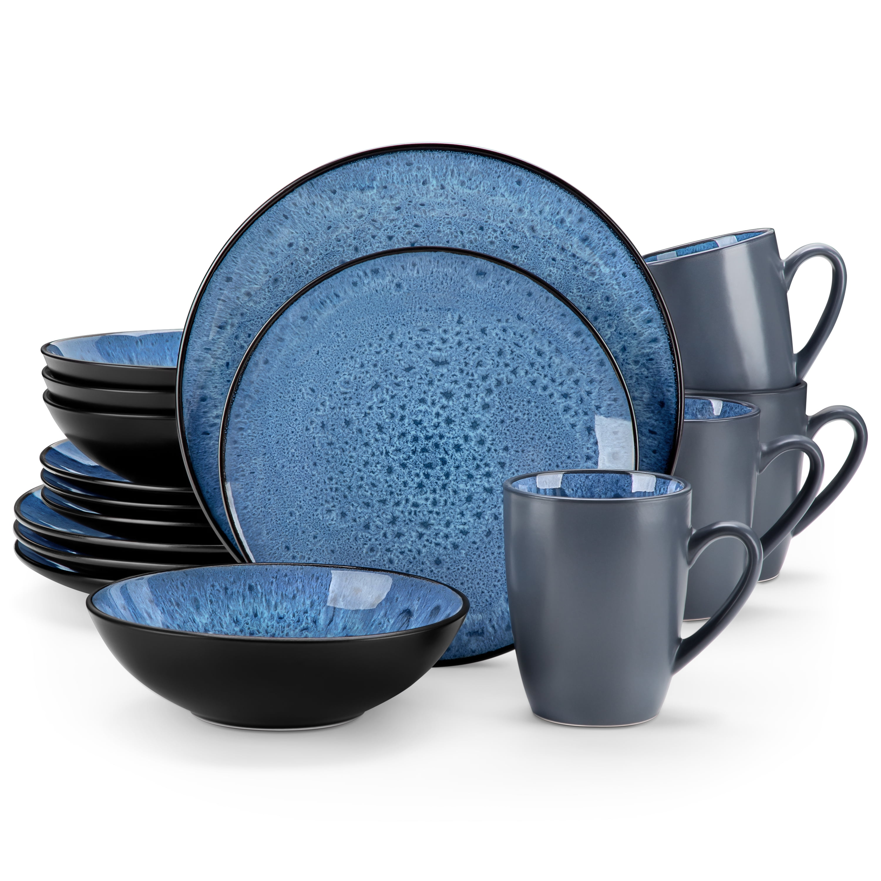 vancasso Dinnerware Set, 16-Piece Stoneware Dinner Plates Service for 4 ...