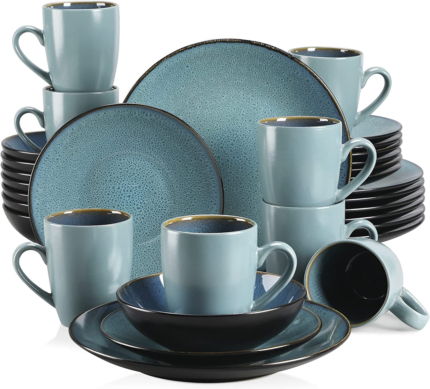vancasso Stoneware Dinner Set for 4, Bubble Green, 32 Piece - Walmart.com